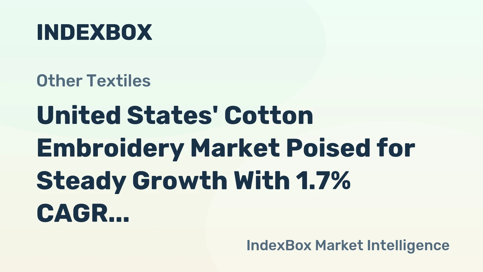 United States' Cotton Embroidery Market Poised for Steady Growth With 1.7% CAGR in Value