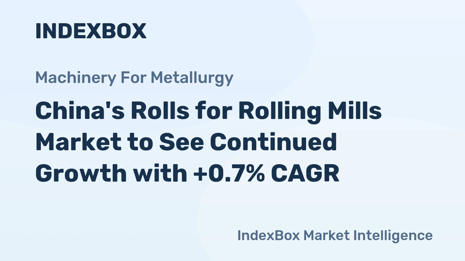 China's Rolls for Rolling Mills Market to See Continued Growth with +0.7% CAGR