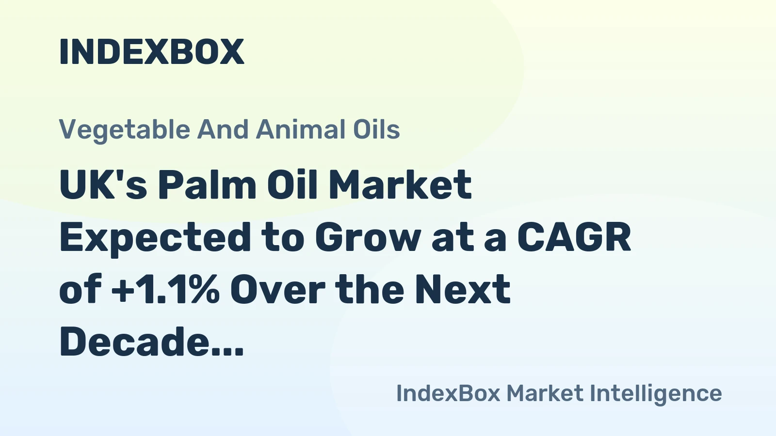 UK's Palm Oil Market Expected to Grow at a CAGR of +1.1% Over the Next Decade