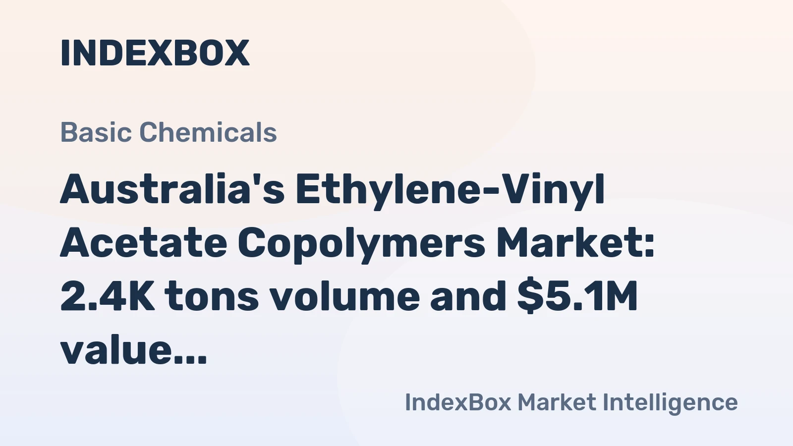 Australia's Ethylene-Vinyl Acetate Copolymers Market: 2.4K tons volume and $5.1M value projected by 2035