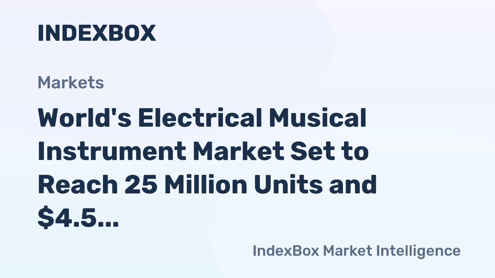 World's Electrical Musical Instrument Market Set to Reach 25 Million Units and $4.5 Billion by 2035
