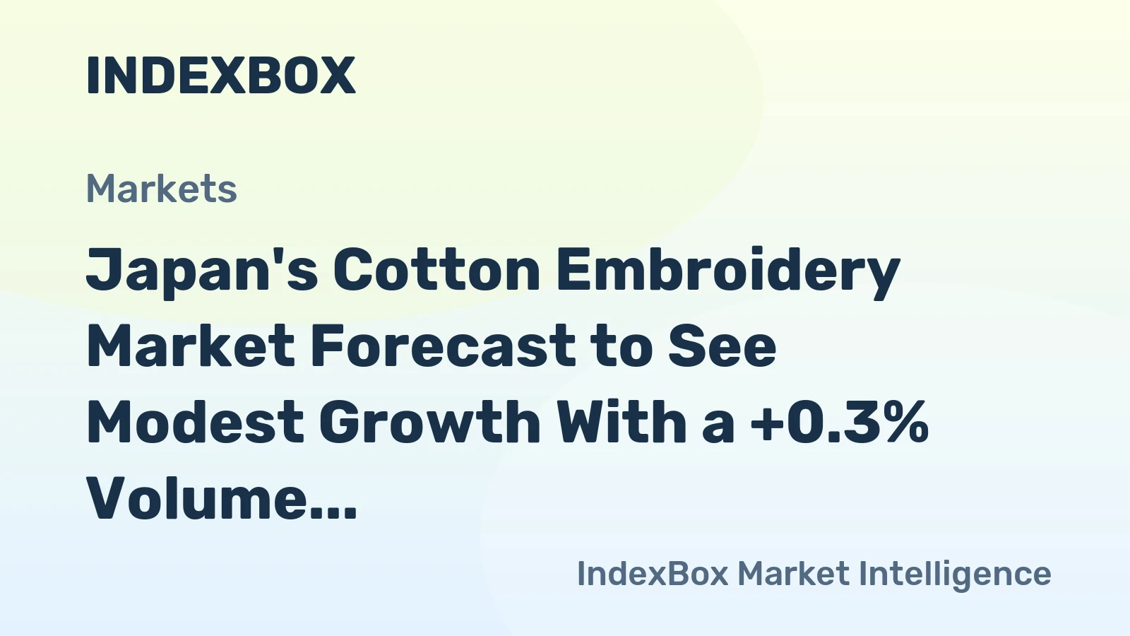 Japan's Cotton Embroidery Market Forecast to See Modest Growth With a +0.3% Volume CAGR Through 2035
