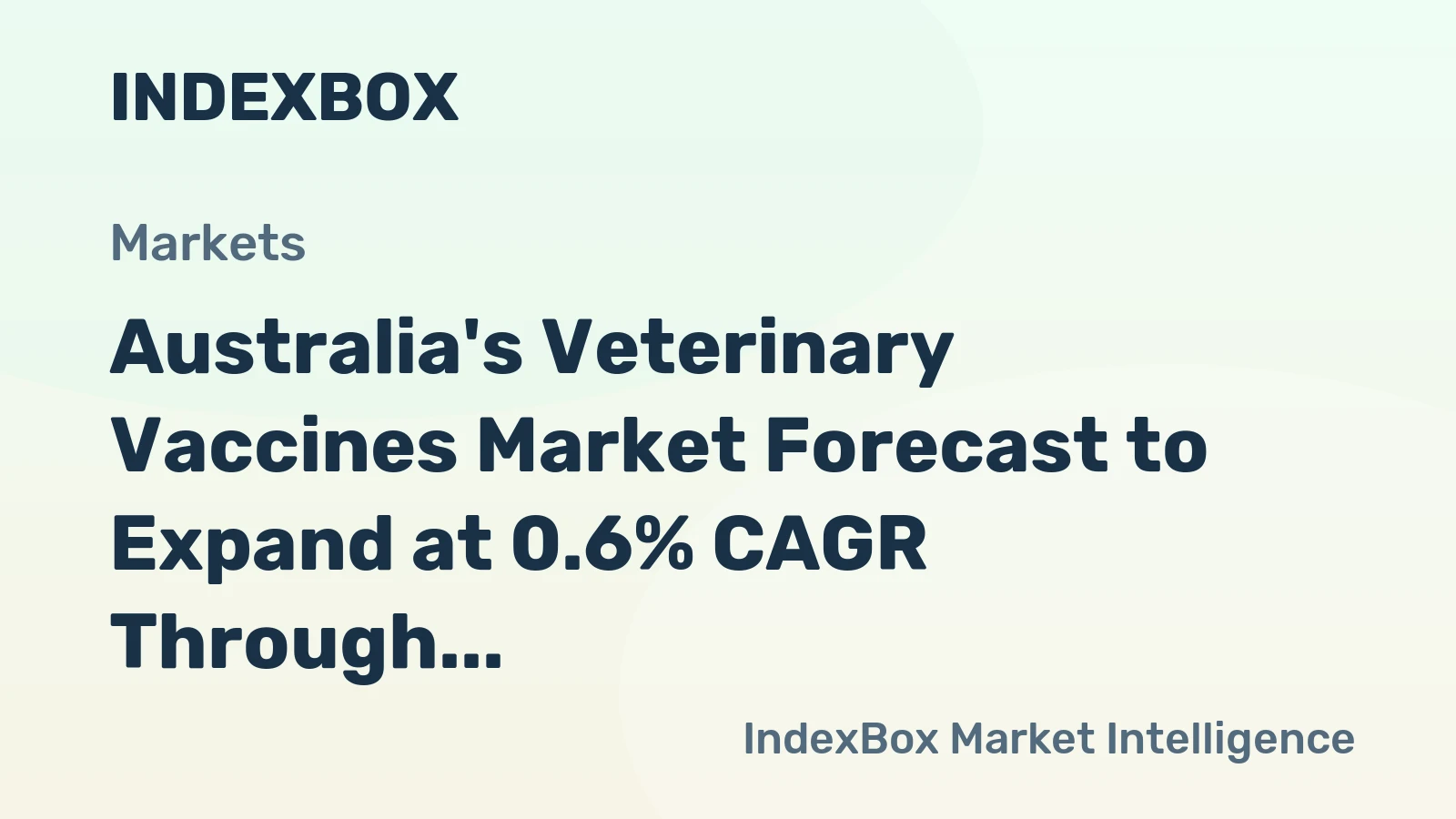 Australia's Veterinary Vaccines Market Forecast to Expand at 0.6% CAGR Through 2035
