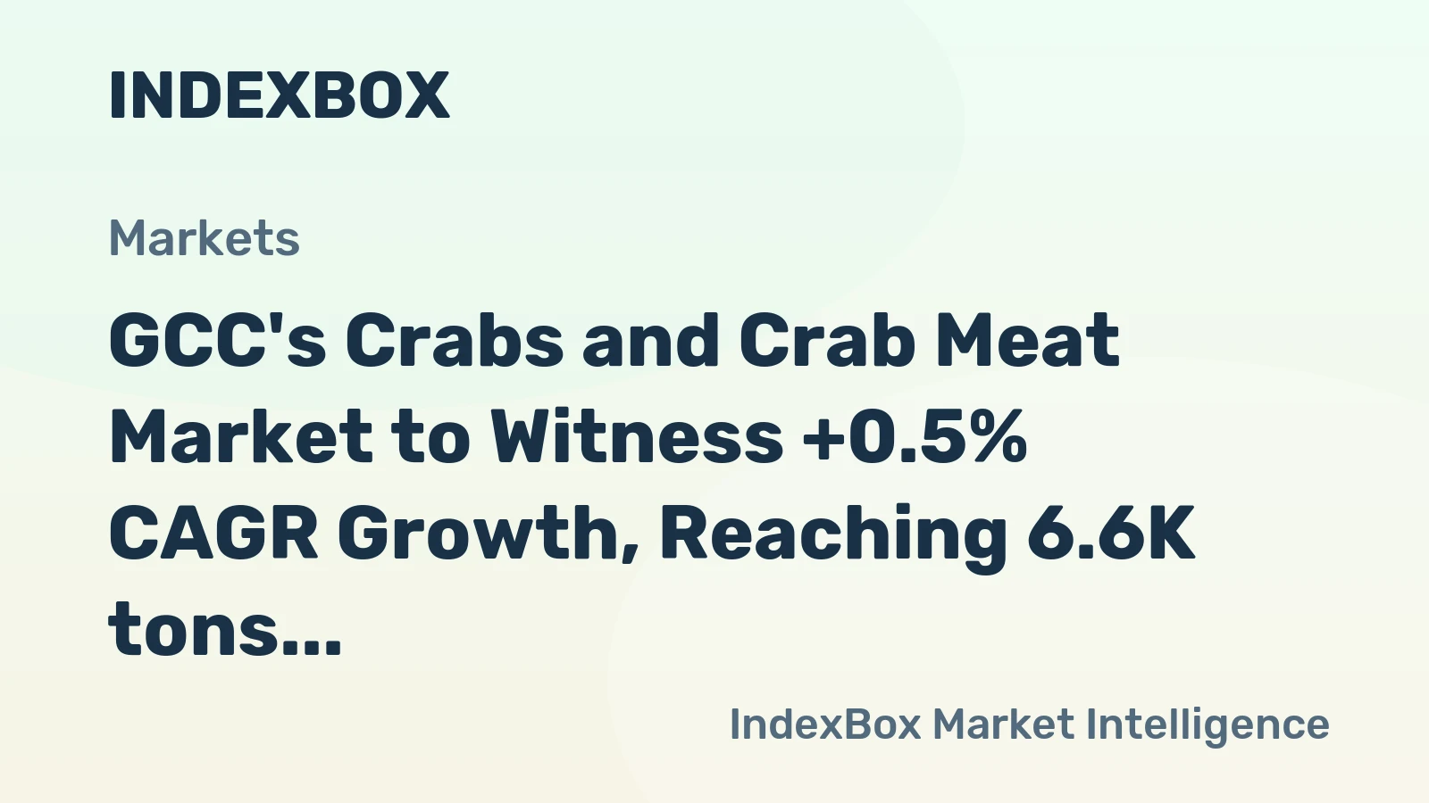 GCC's Crabs and Crab Meat Market to Witness +0.5% CAGR Growth, Reaching 6.6K tons by 2035