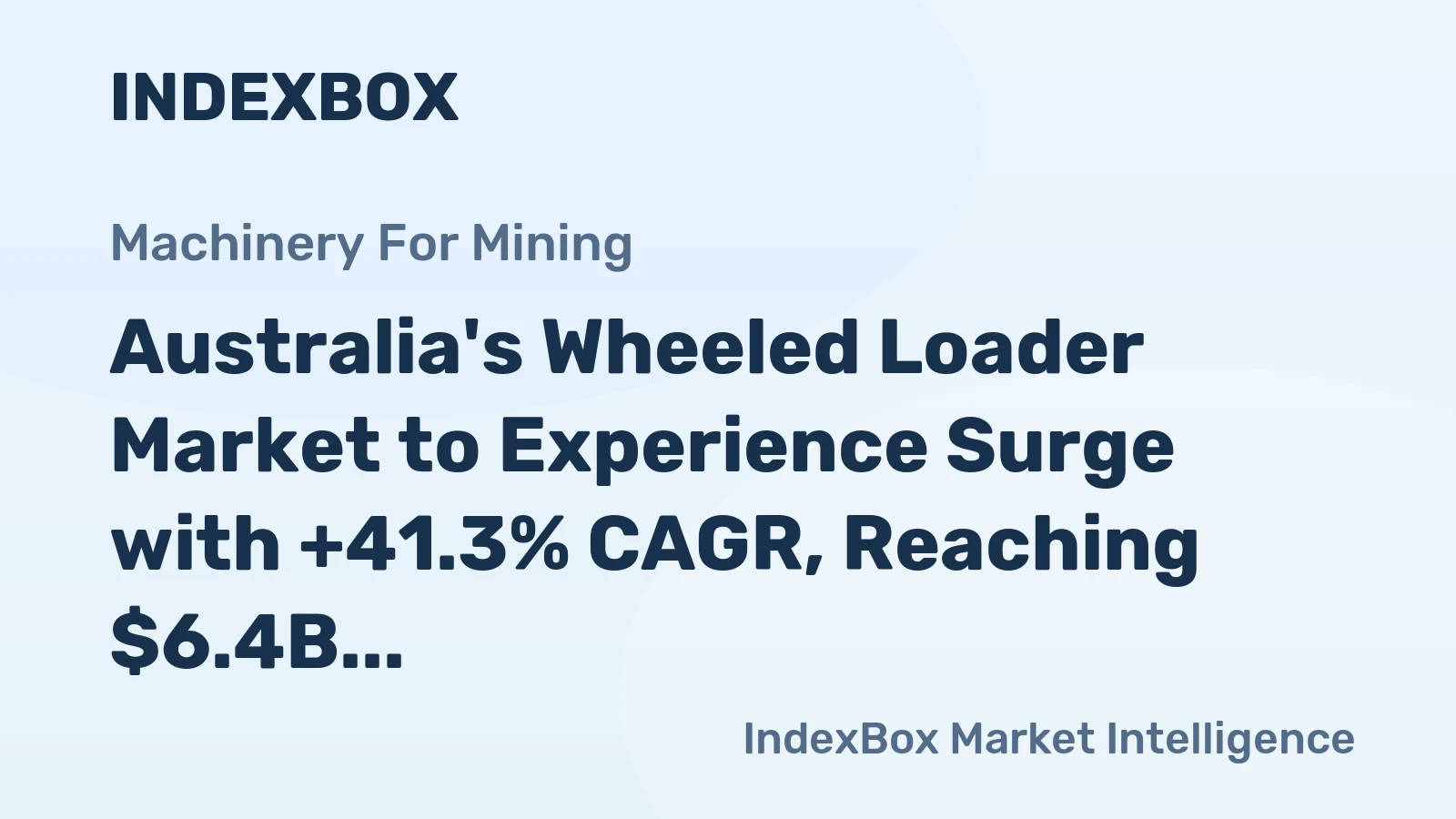 Australia's Wheeled Loader Market to Experience Surge with +41.3% CAGR, Reaching $6.4B by 2035