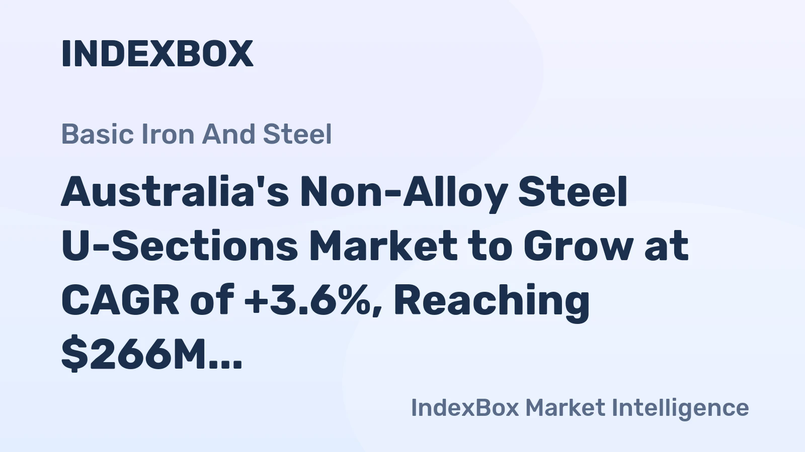 Australia's Non-Alloy Steel U-Sections Market to Grow at CAGR of +3.6%, Reaching $266M by 2035