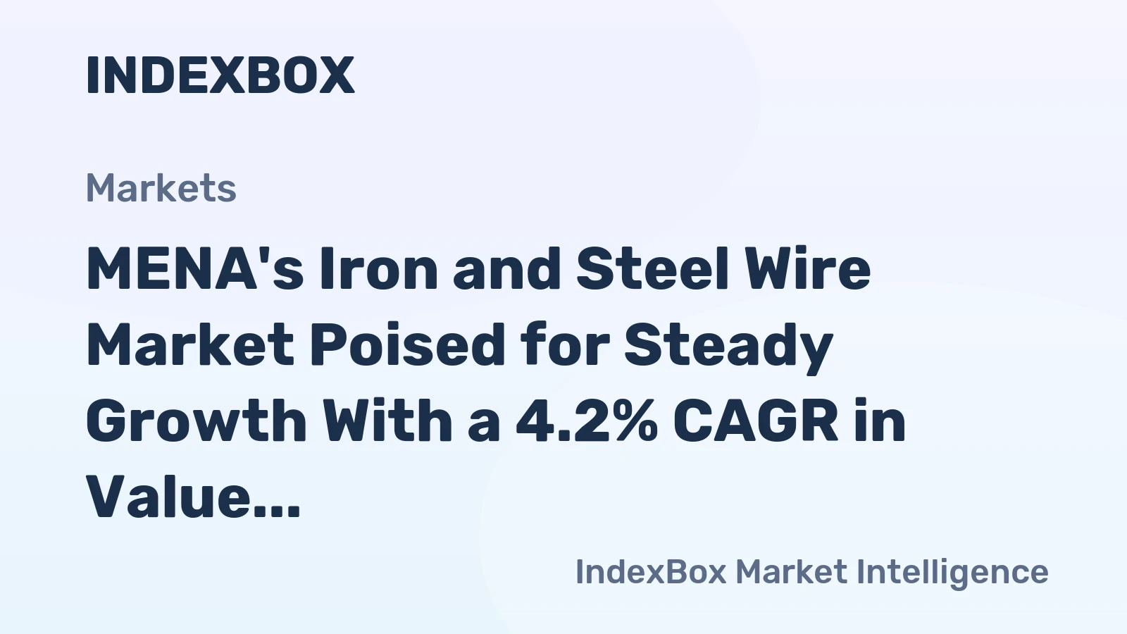 MENA's Iron and Steel Wire Market Poised for Steady Growth With a 4.2% CAGR in Value Through 2035