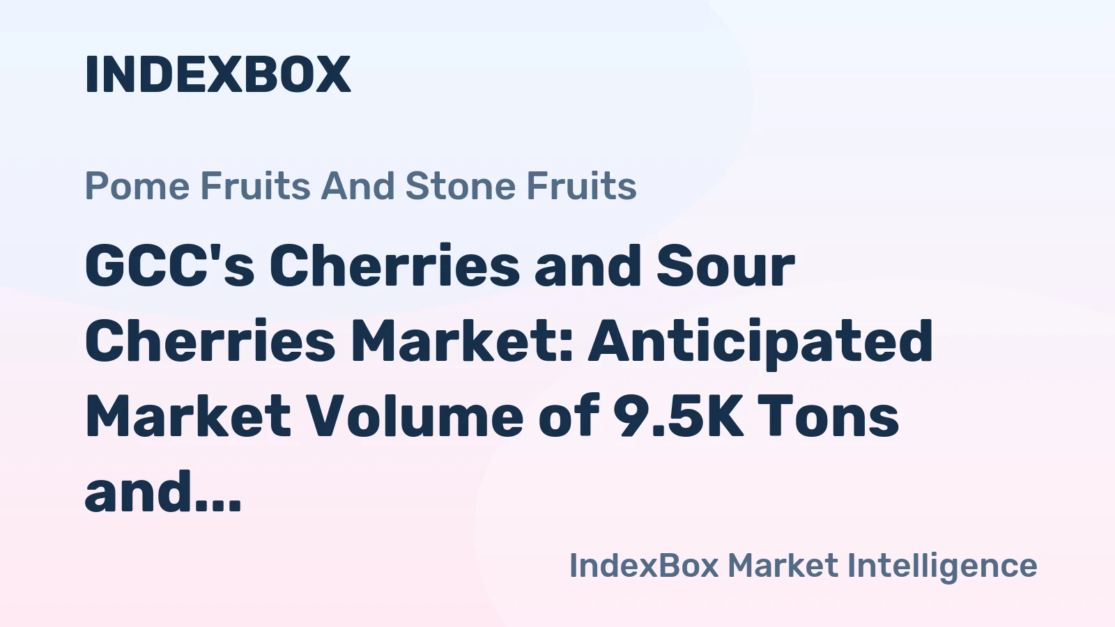 GCC's Cherries and Sour Cherries Market: Anticipated Market Volume of 9.5K Tons and Market Value of $25M by 2035