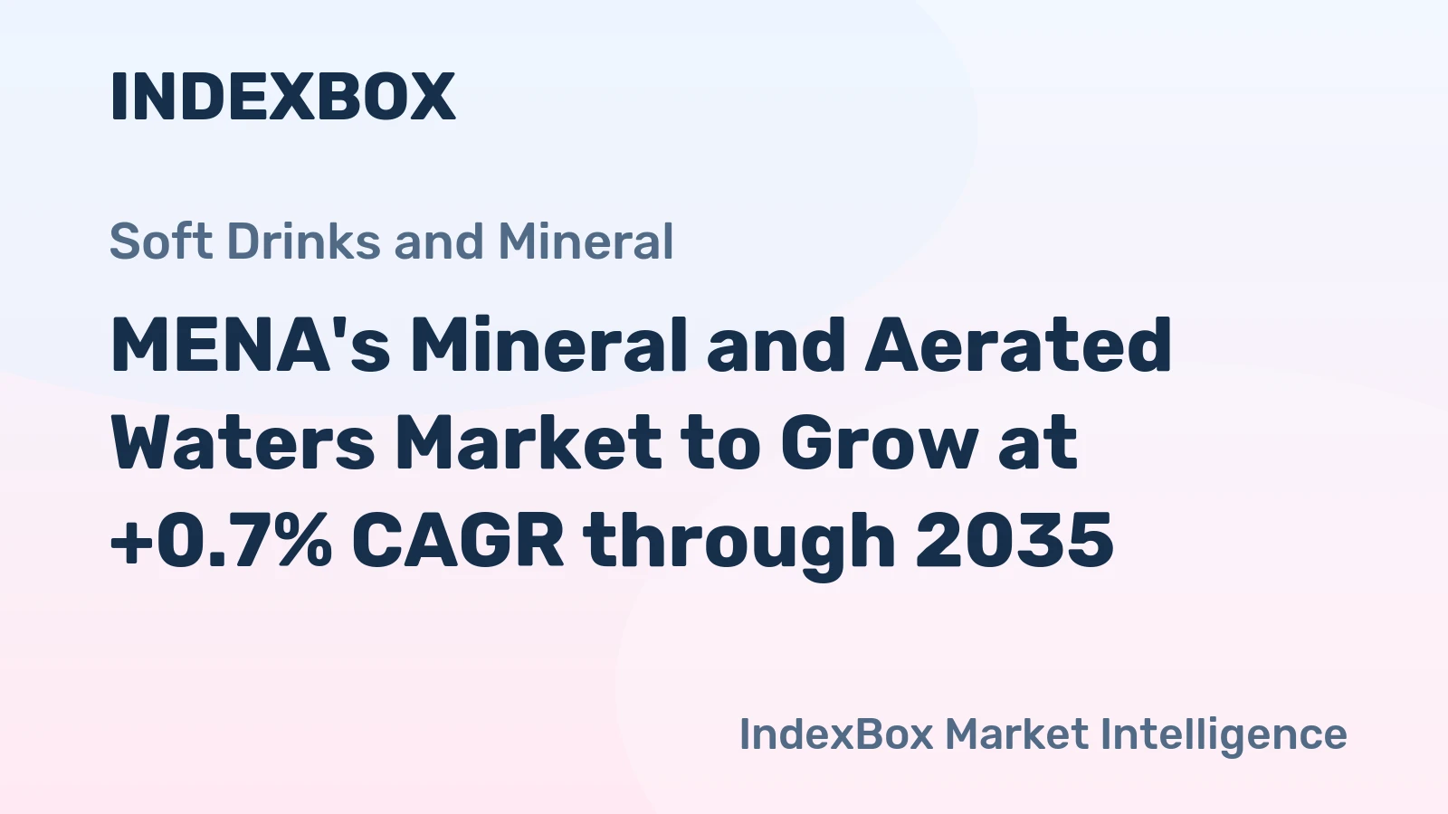 MENA's Mineral and Aerated Waters Market to Grow at +0.7% CAGR through 2035