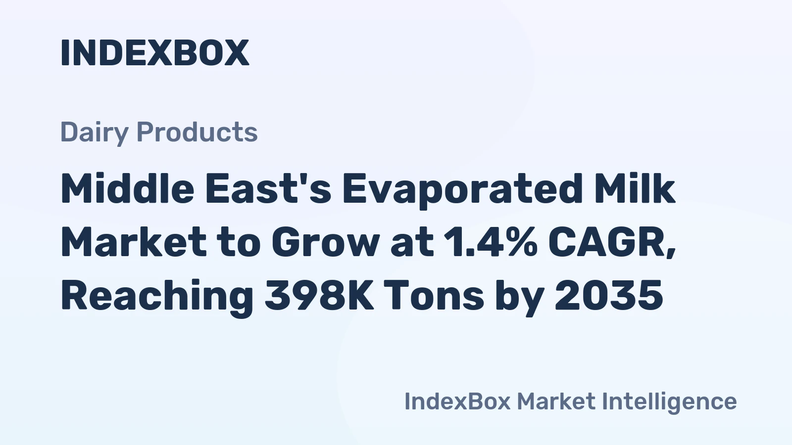 Middle East's Evaporated Milk Market to Grow at 1.4% CAGR, Reaching 398K Tons by 2035