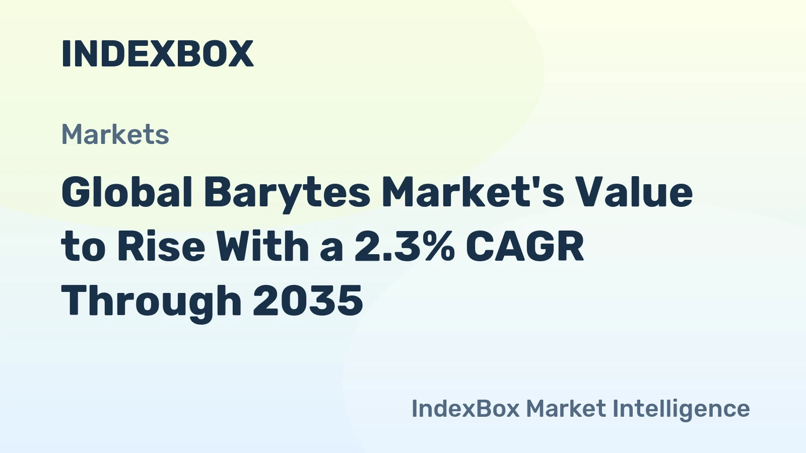 Global Barytes Market's Value to Rise With a 2.3% CAGR Through 2035