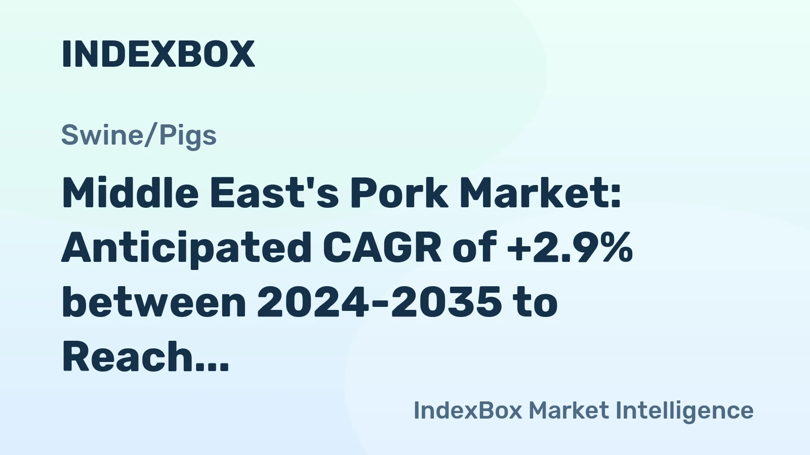 Middle East's Pork Market: Anticipated CAGR of +2.9% between 2024-2035 to Reach 45K Tons