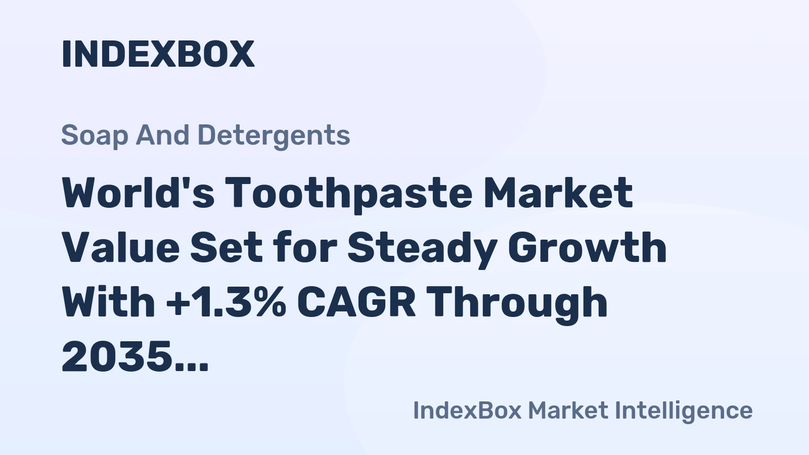 World's Toothpaste Market Value Set for Steady Growth With +1.3% CAGR Through 2035