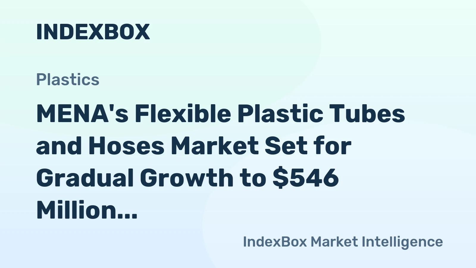 MENA's Flexible Plastic Tubes and Hoses Market Set for Gradual Growth to $546 Million