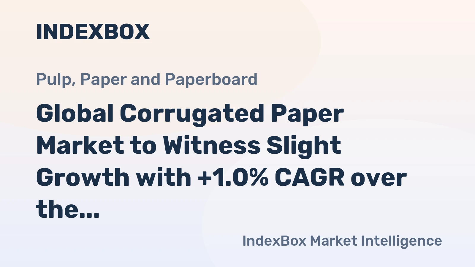 Global Corrugated Paper Market to Witness Slight Growth with +1.0% CAGR over the Next Decade