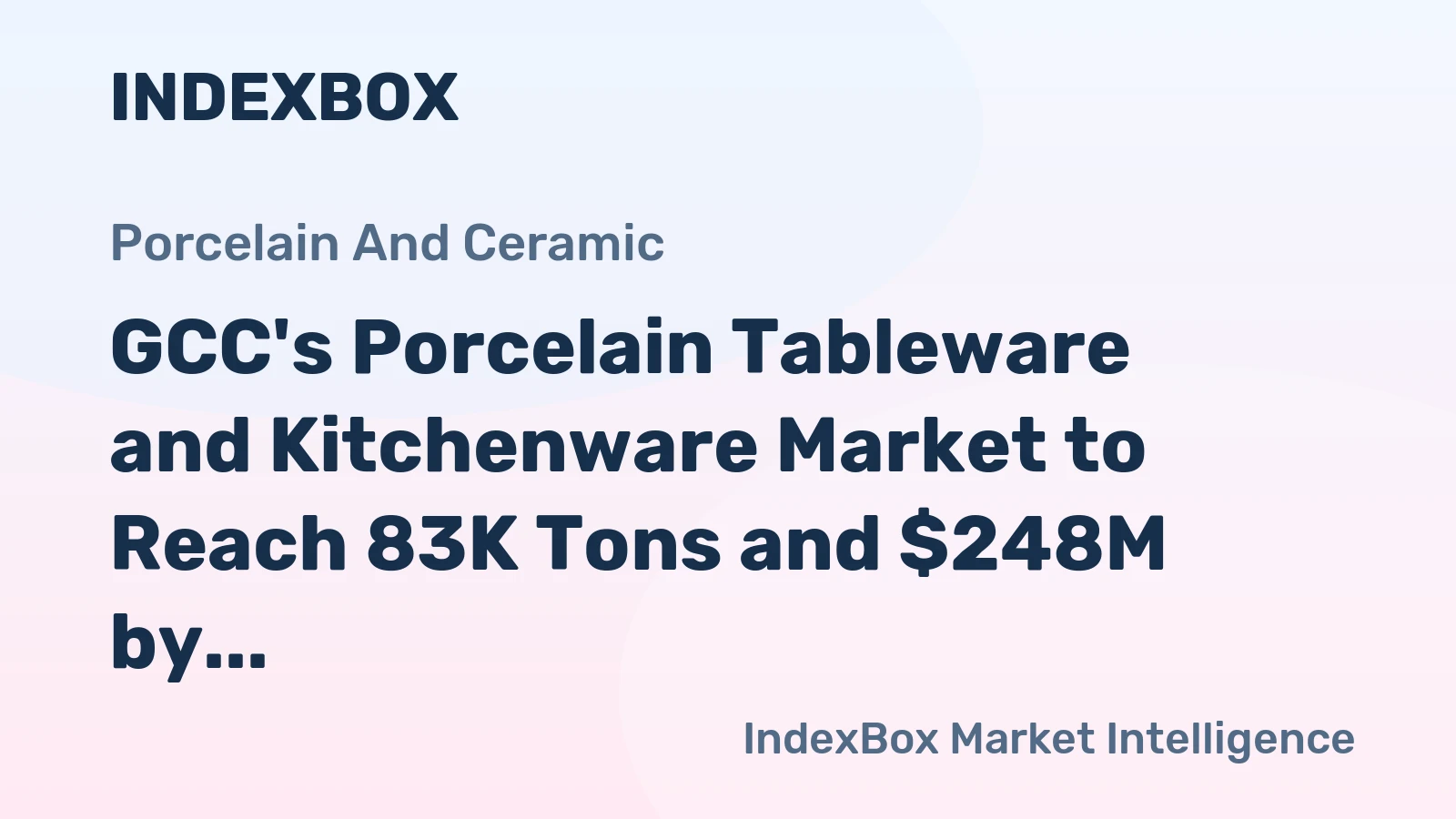 GCC's Porcelain Tableware and Kitchenware Market to Reach 83K Tons and $248M by 2035, Forecast Shows