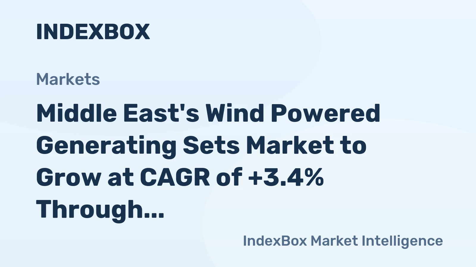 Middle East's Wind Powered Generating Sets Market to Grow at CAGR of +3.4% Through 2035