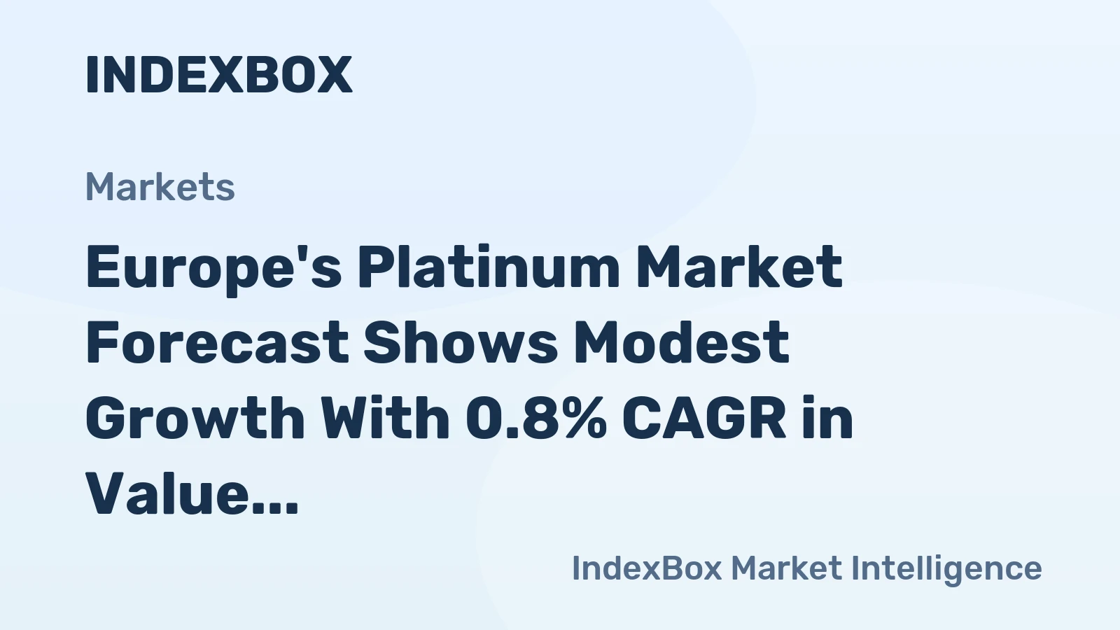 Europe's Platinum Market Forecast Shows Modest Growth With 0.8% CAGR in Value Through 2035
