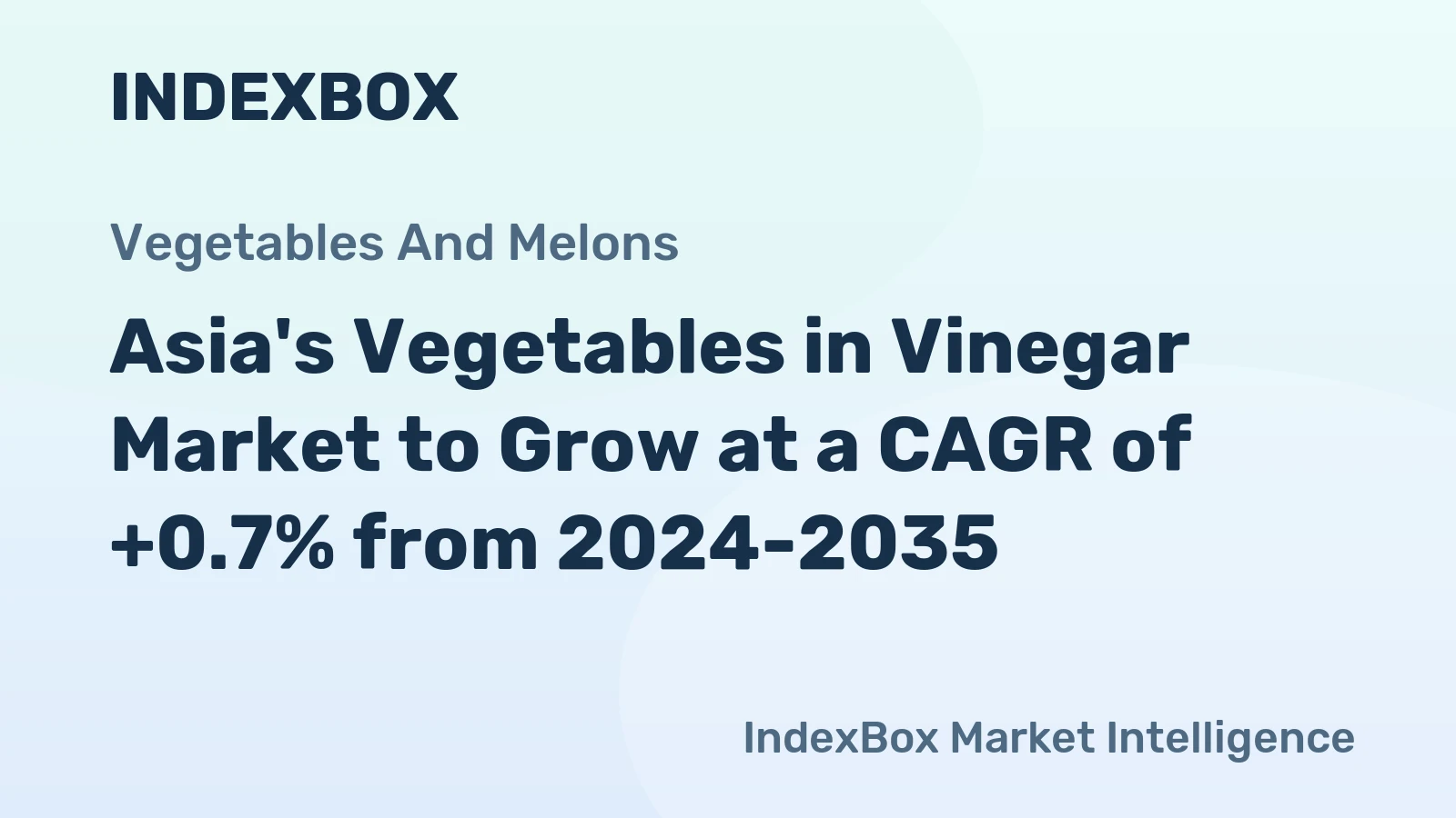 Asia's Vegetables in Vinegar Market to Grow at a CAGR of +0.7% from 2024-2035