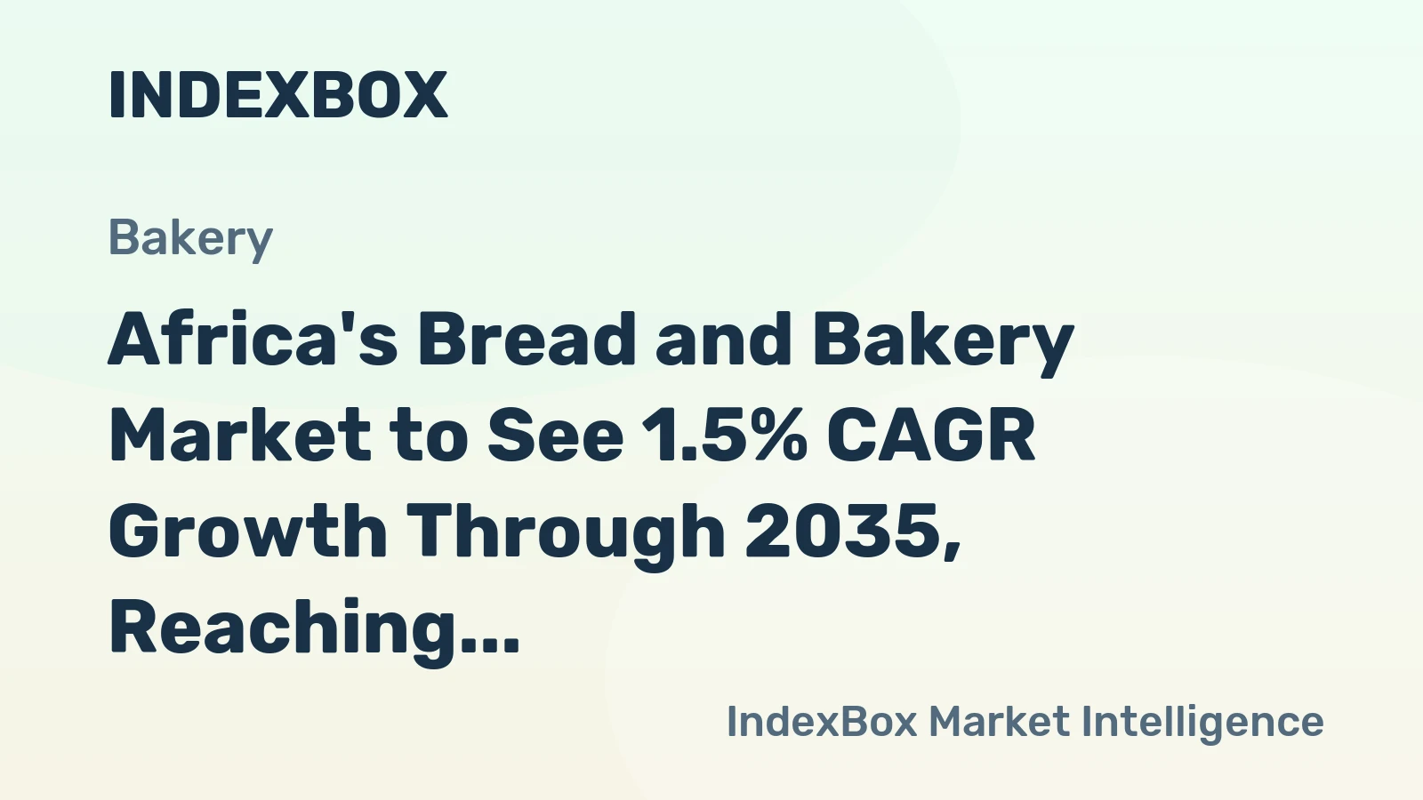 Africa's Bread and Bakery Market to See 1.5% CAGR Growth Through 2035, Reaching $161.1B in Value