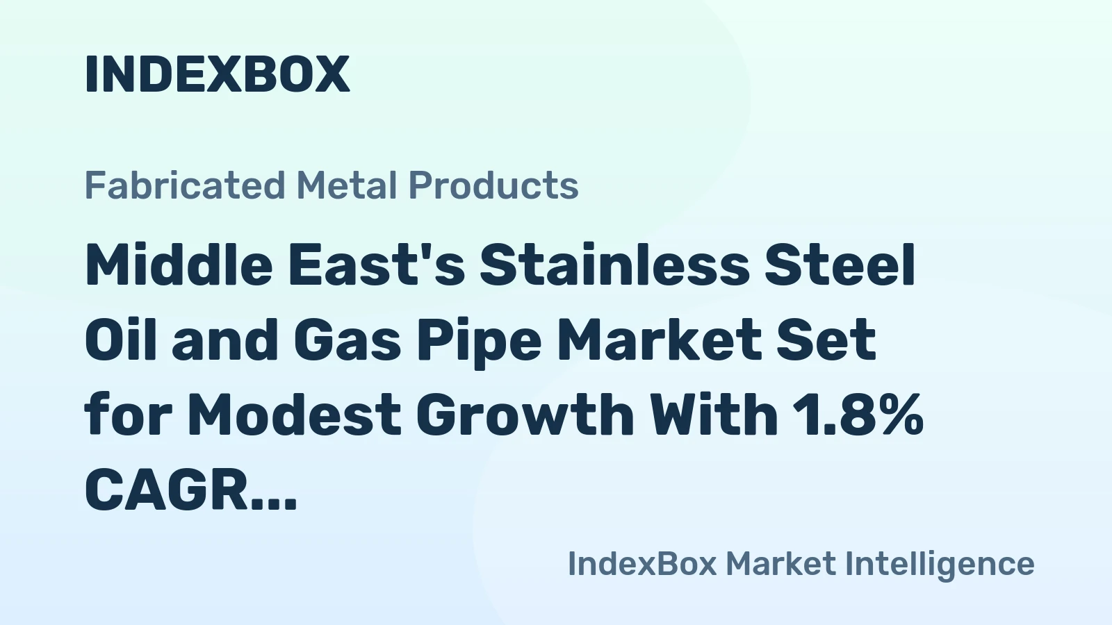 Middle East's Stainless Steel Oil and Gas Pipe Market Set for Modest Growth With 1.8% CAGR Through 2035