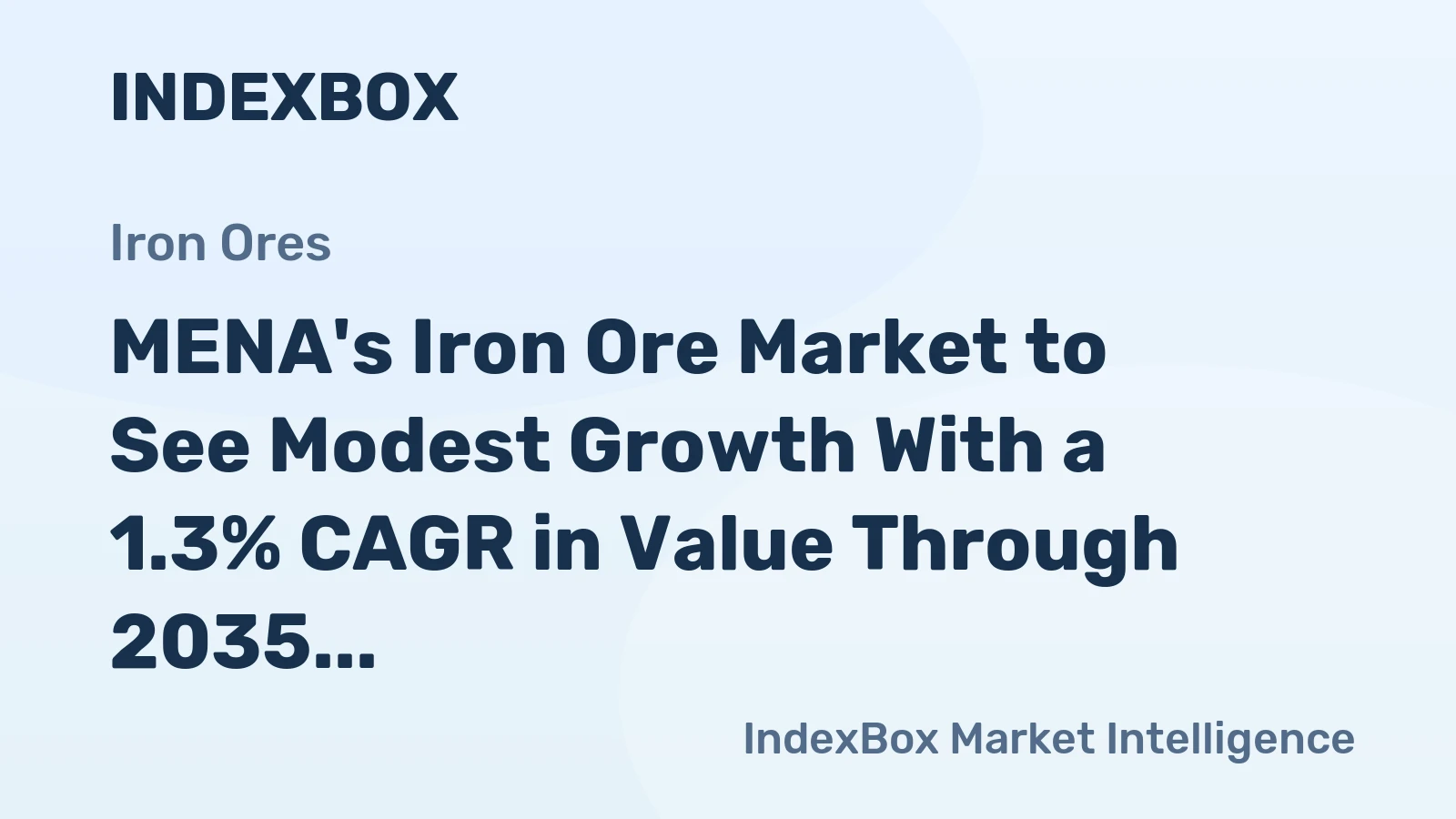 MENA's Iron Ore Market to See Modest Growth With a 1.3% CAGR in Value Through 2035