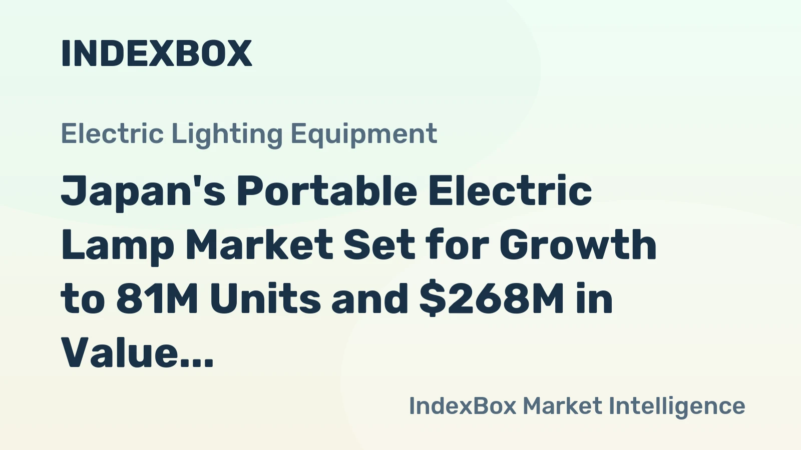 Japan's Portable Electric Lamp Market Set for Growth to 81M Units and $268M in Value