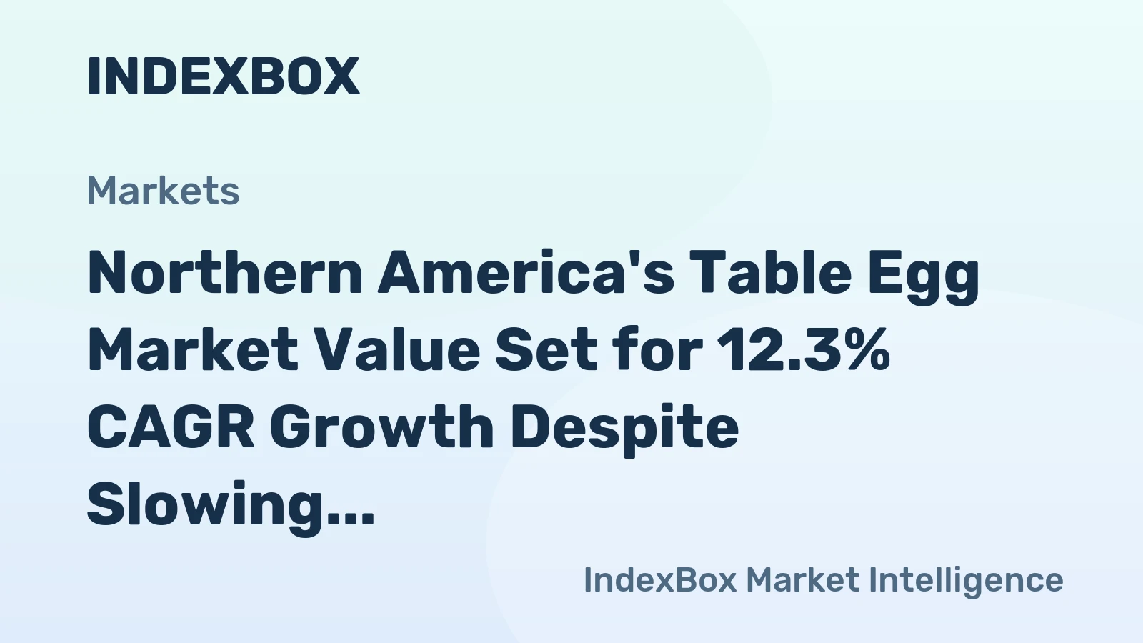 Northern America's Table Egg Market Value Set for 12.3% CAGR Growth Despite Slowing Volume