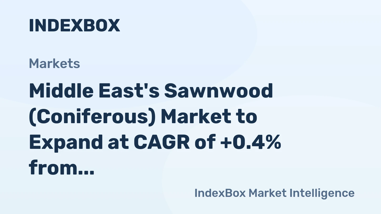 Middle East's Sawnwood (Coniferous) Market to Expand at CAGR of +0.4% from 2024-2035