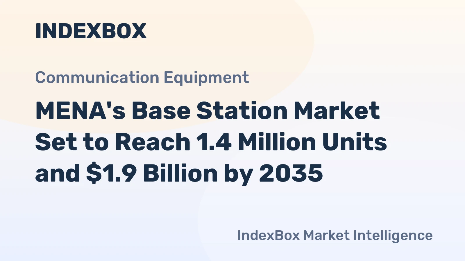 MENA's Base Station Market Set to Reach 1.4 Million Units and $1.9 Billion by 2035