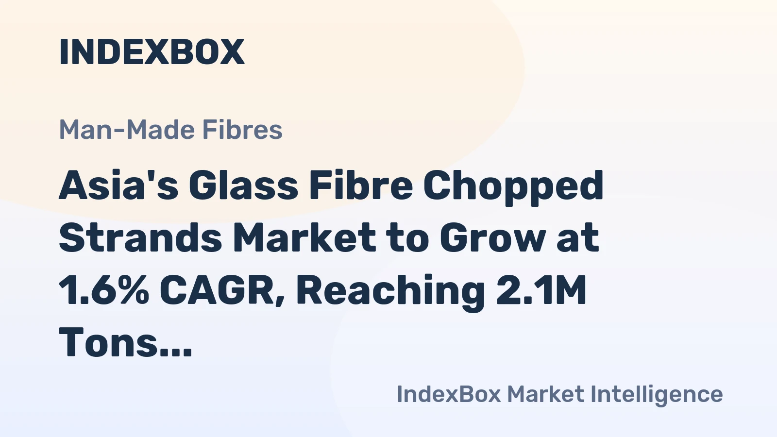 Asia's Glass Fibre Chopped Strands Market to Grow at 1.6% CAGR, Reaching 2.1M Tons by 2035