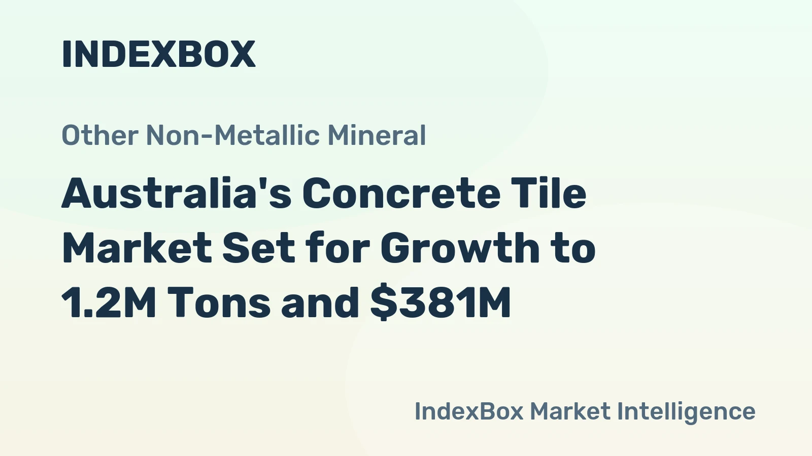 Australia's Concrete Tile Market Set for Growth to 1.2M Tons and $381M