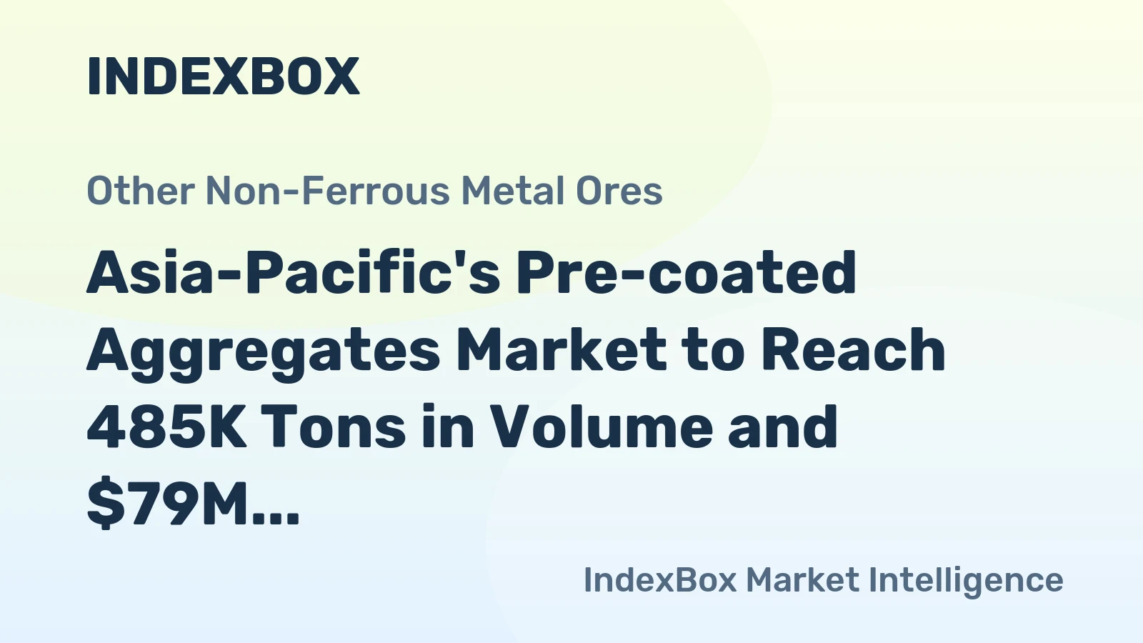Asia-Pacific's Pre-coated Aggregates Market to Reach 485K Tons in Volume and $79M in Value by 2035