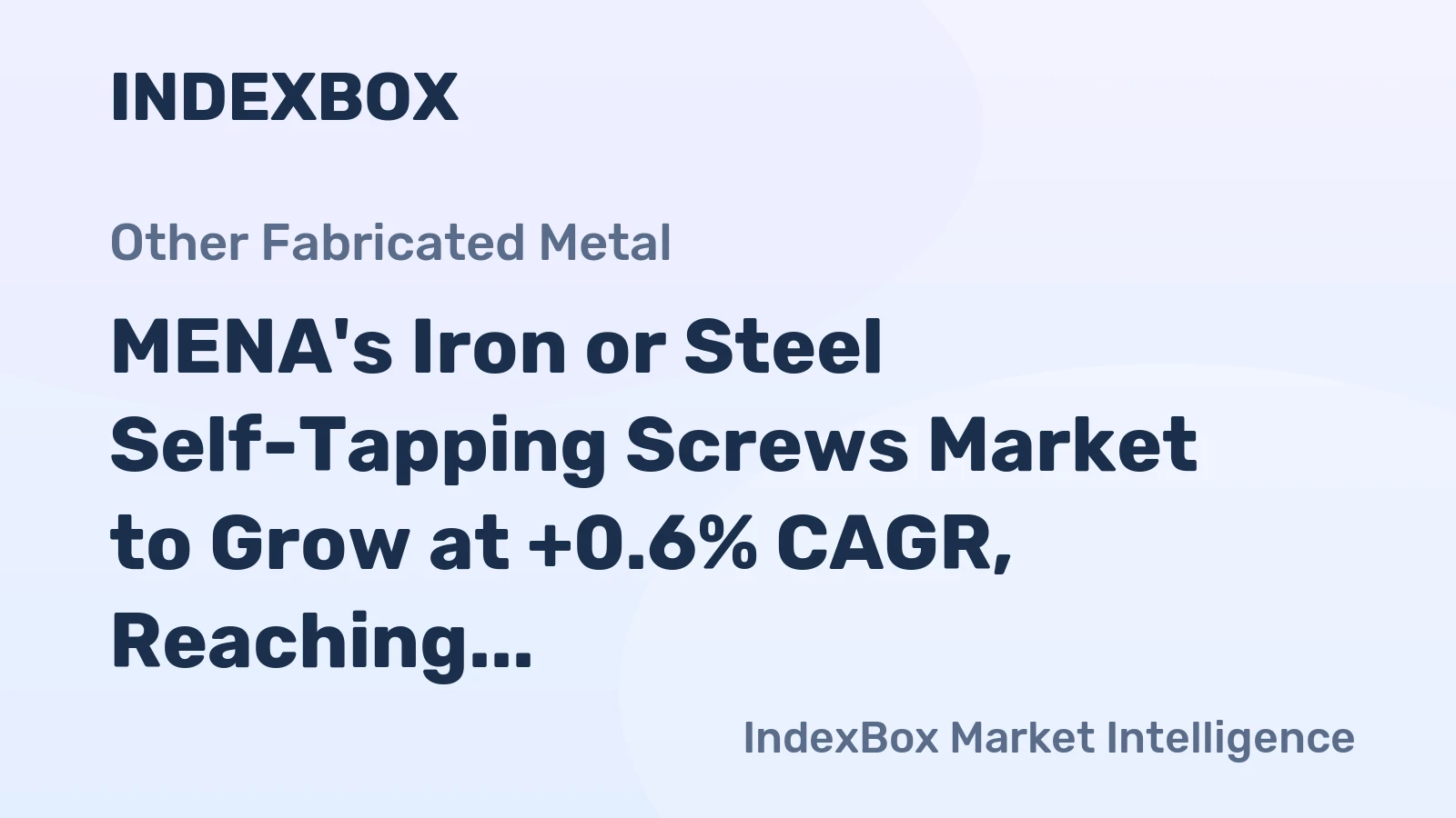MENA's Iron or Steel Self-Tapping Screws Market to Grow at +0.6% CAGR, Reaching 109K Tons by 2035