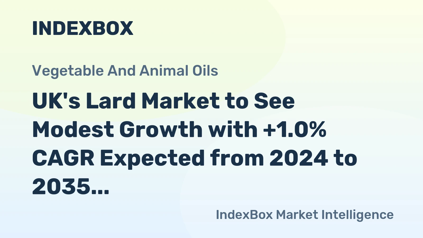 UK's Lard Market to See Modest Growth with +1.0% CAGR Expected from 2024 to 2035