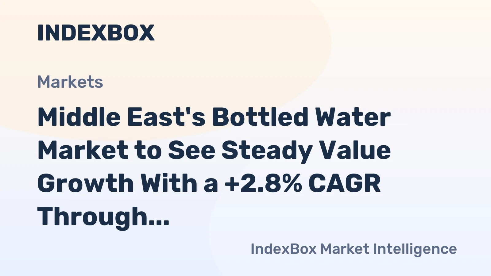 Middle East's Bottled Water Market to See Steady Value Growth With a +2.8% CAGR Through 2035