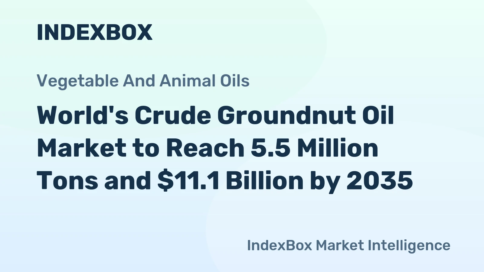World's Crude Groundnut Oil Market to Reach 5.5 Million Tons and $11.1 Billion by 2035