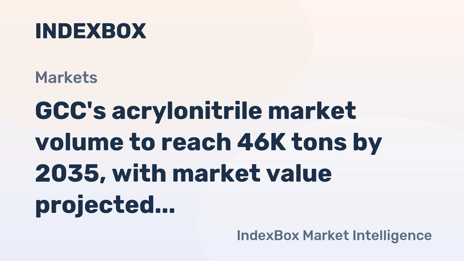 GCC's acrylonitrile market volume to reach 46K tons by 2035, with market value projected to grow to $125M.
