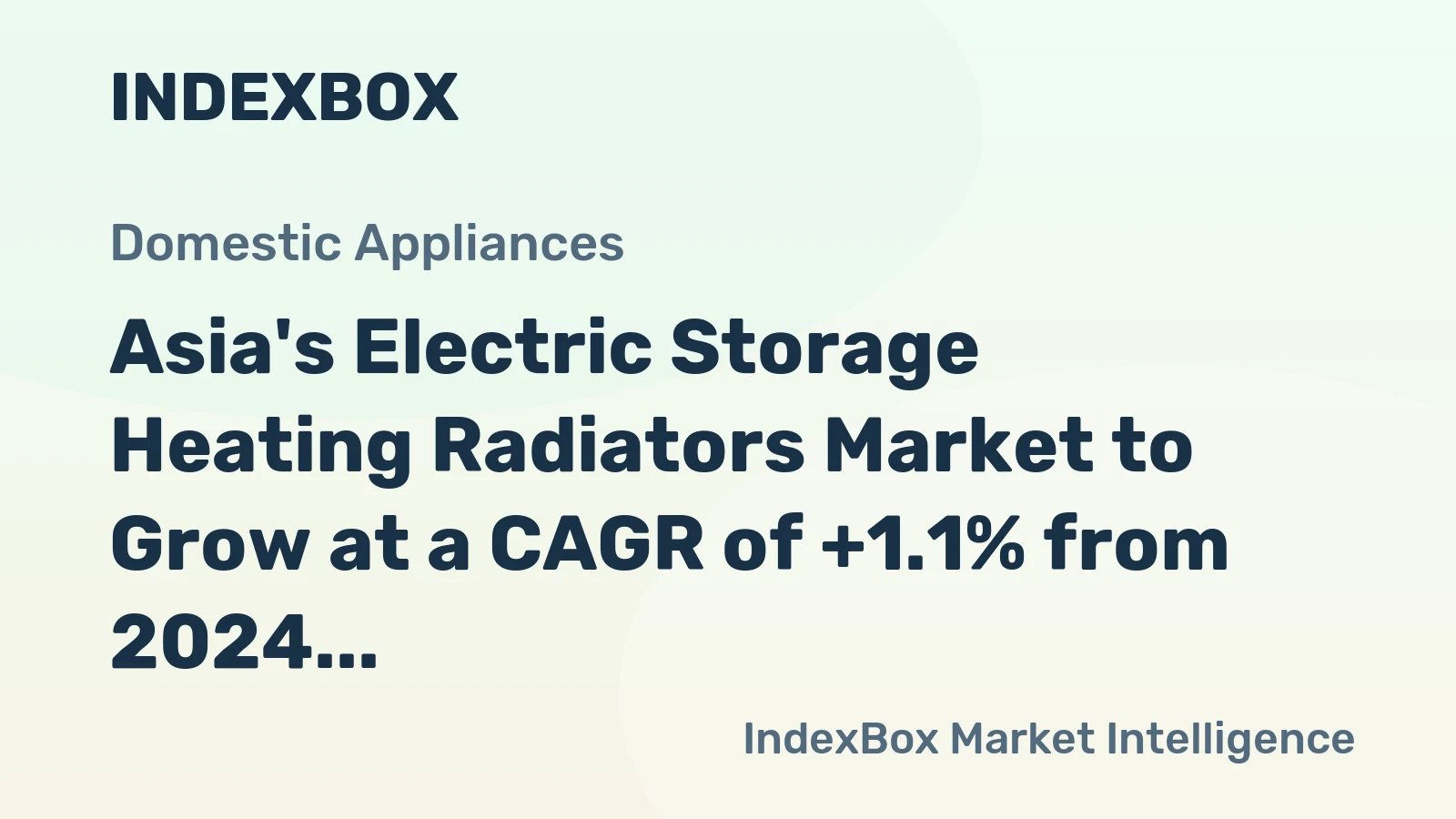 Asia's Electric Storage Heating Radiators Market to Grow at a CAGR of +1.1% from 2024 to 2035, Reaching $417M