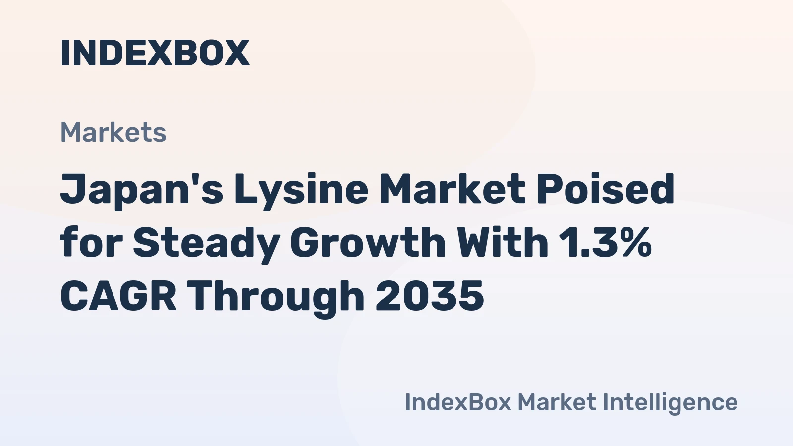 Japan's Lysine Market Poised for Steady Growth With 1.3% CAGR Through 2035