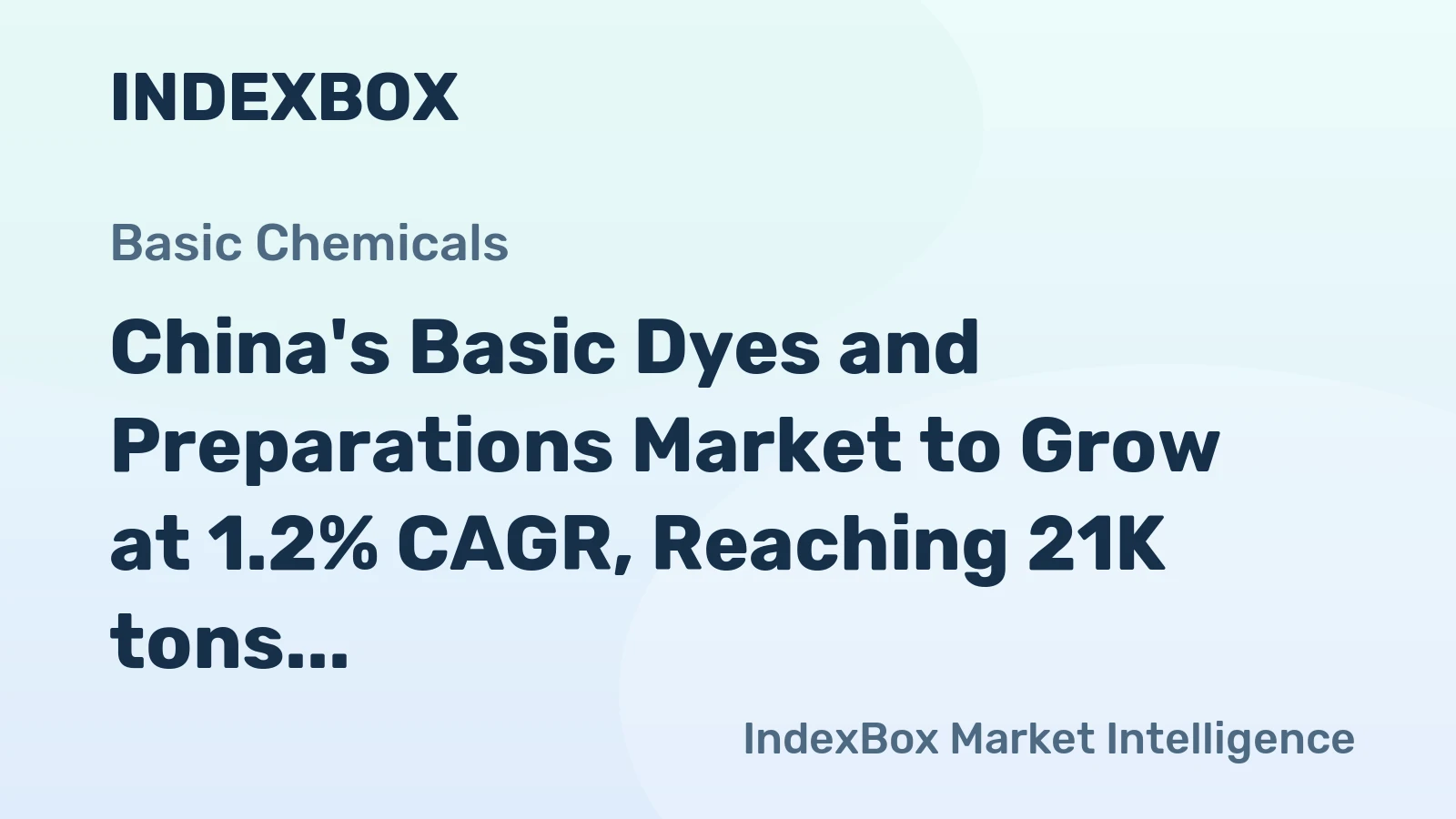 China's Basic Dyes and Preparations Market to Grow at 1.2% CAGR, Reaching 21K tons by 2035