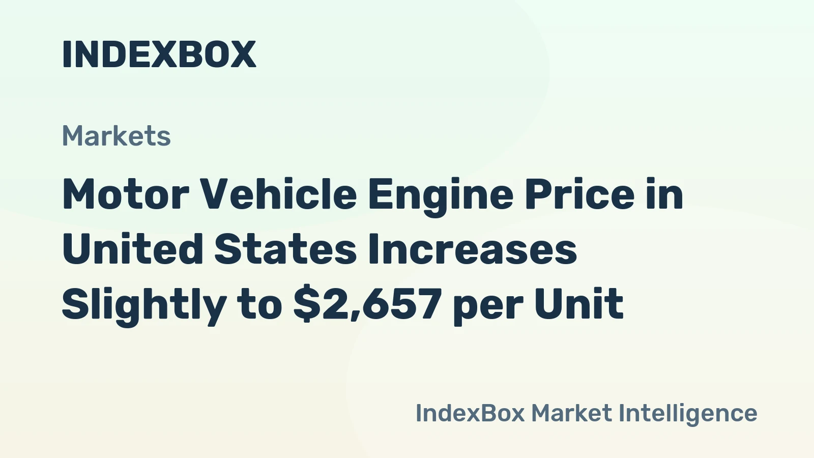 Motor Vehicle Engine Price in United States Increases Slightly to $2,657 per Unit