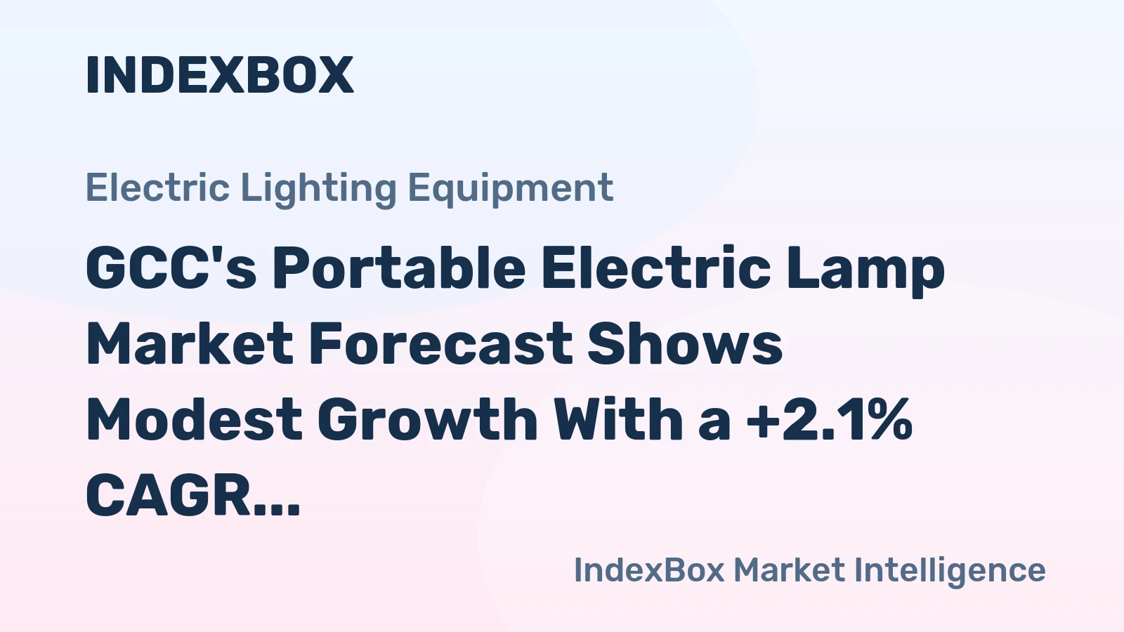 GCC's Portable Electric Lamp Market Forecast Shows Modest Growth With a +2.1% CAGR