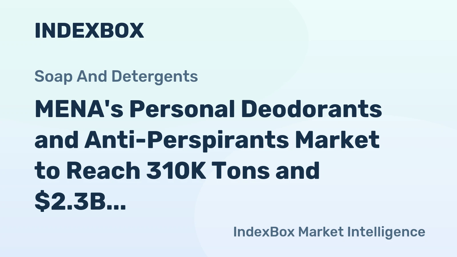 MENA's Personal Deodorants and Anti-Perspirants Market to Reach 310K Tons and $2.3B by 2035