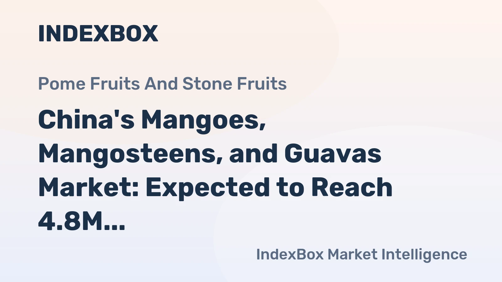 China's Mangoes, Mangosteens, and Guavas Market: Expected to Reach 4.8M Tons in Volume and $6.7B in Value by 2035