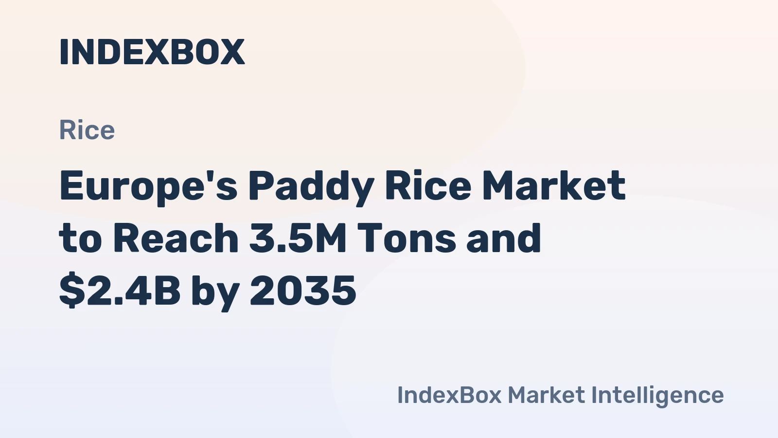 Europe's Paddy Rice Market to Reach 3.5M Tons and $2.4B by 2035