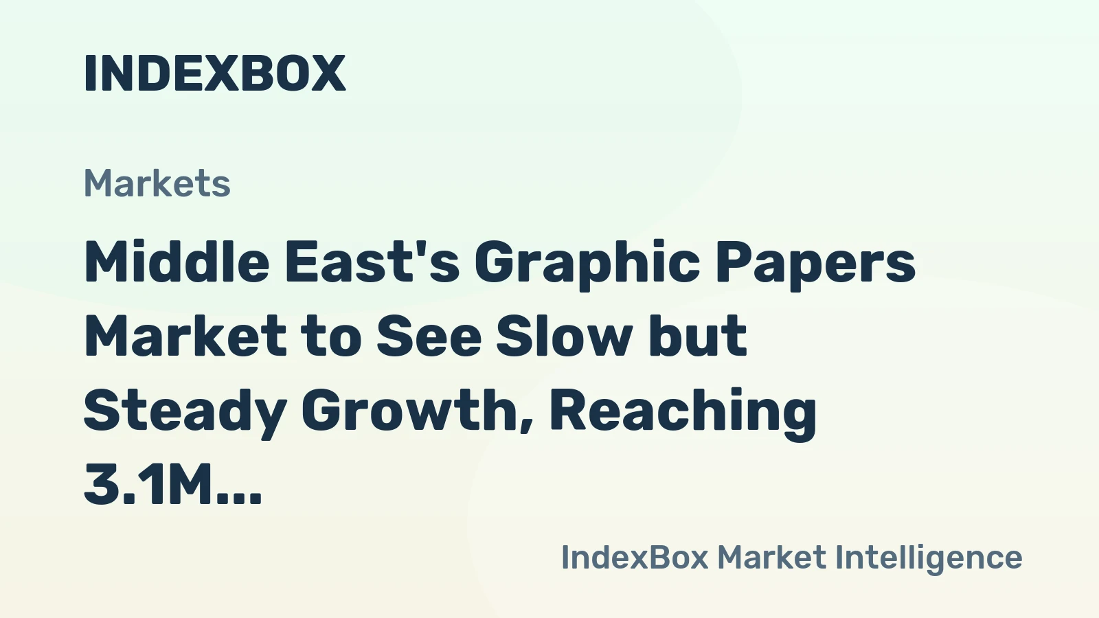 Middle East's Graphic Papers Market to See Slow but Steady Growth, Reaching 3.1M Tons and $3.8B by 2035