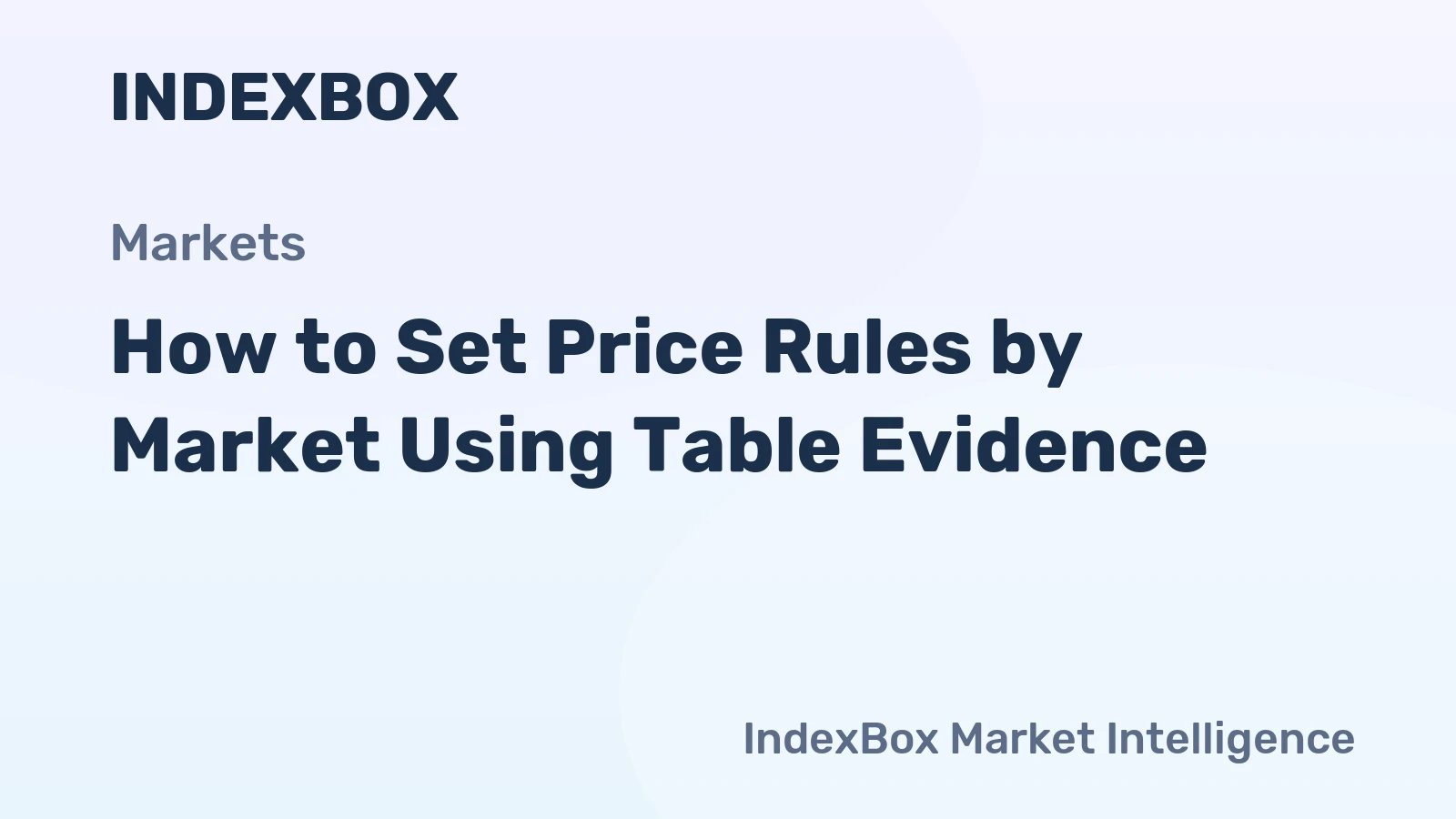 How to Set Price Rules by Market Using Table Evidence