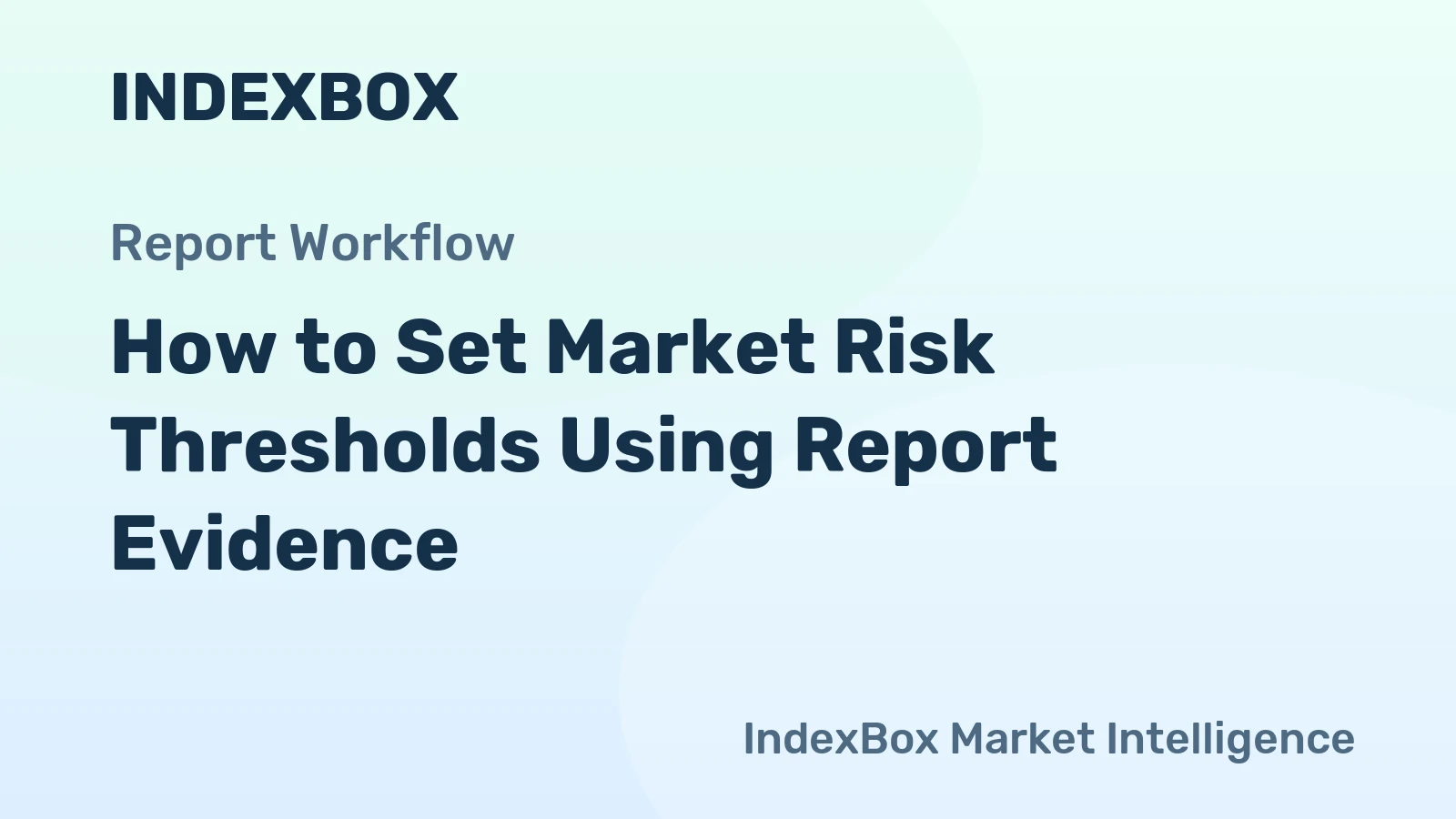 How to Set Market Risk Thresholds Using Report Evidence