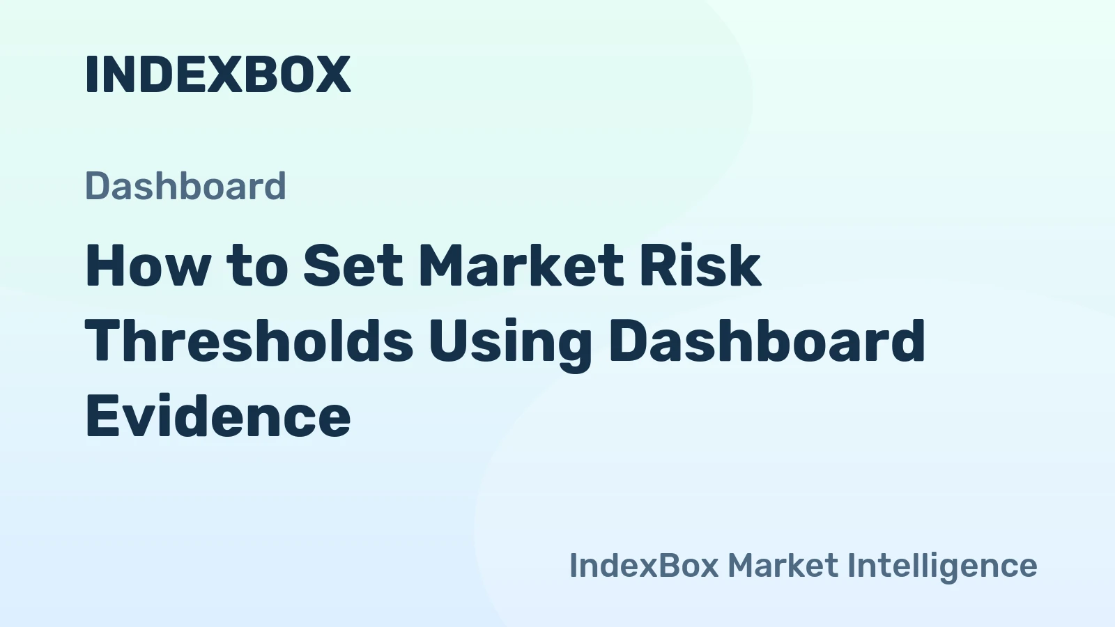 How to Set Market Risk Thresholds Using Dashboard Evidence